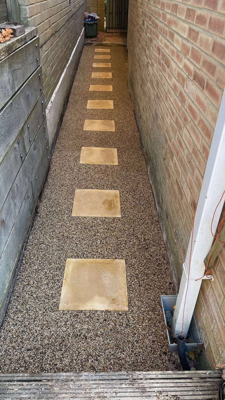 DIY Garden Path tutorial with slabs and resin-bound gravel - Claire ...