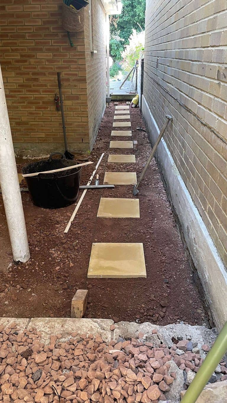 DIY Garden Path tutorial with slabs and resin-bound gravel - Claire ...